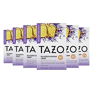 TAZO Glazed Lemon Loaf Herbal Tea Bags, Aromatic Blend, Caffeine-Free, 15 Tea Bags, 6 Count