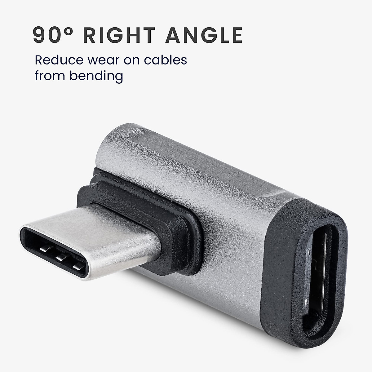 kwmobile USB C Right Angle Adapter - 90 Degree Male to Female USB-C Plug Adaptor Compatible with Oculus Headsets Laptops Computers - Set of 2