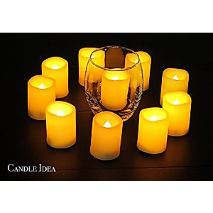 Flameless Votive Candles With Remote Control and Timer Bulk Set of 10 Tealight Candles / Realistic Outdoor Flickering Battery Operated LED Tea Lights (Batteries Included) 200Hours