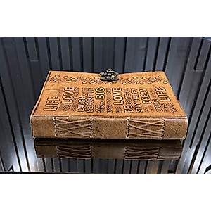 Leather Journal, Leather Journal for Men, Leather Journal for Women, Leather Sketchbook, Leather Notebook, Leather Blank Book (5 x 7 Love Emboss Journal)