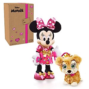 Disney Junior Minnie Mouse Party & Play Pup Feature Plush, Officially Licensed Kids Toys for Ages 3 Up by Just Play