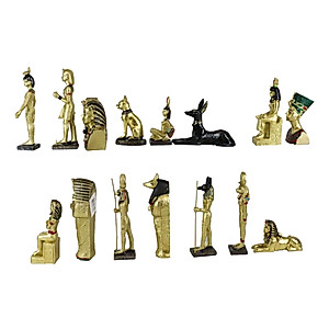 Ebros Miniature Egyptian Gods and Goddesses Figurine Set of 16 Featuring Anubis Osiris Maat Isis Bastet Sekhmet Obelisk Sphinx King TUT Queen Nefertiti Mummy Hathor Horus and Seth
