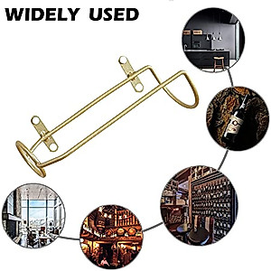 OFILLES 5 Pcs Gold Wine Rack Wall Mounted, Wine Bottle Holder for Wall, Metal Wall Wine Rack for Wine Theme Decor Beverages/Liquor Bottle Storage