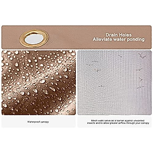 COOSHADE 11x11Ft Easy Pop Up Gazebo Tent Instant Outdoor Canopy Shelter with Mosquito Netting Walls(Brown)