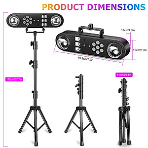 DJ Lights with Stand,5 in 1 Dj Lights for Parties Set Disco Ball Party Light with Remote Control, UV,Strobe, Dyeing Led Par Light and Pattern Lights for Bar Gig Wedding Christmas Stage Lights