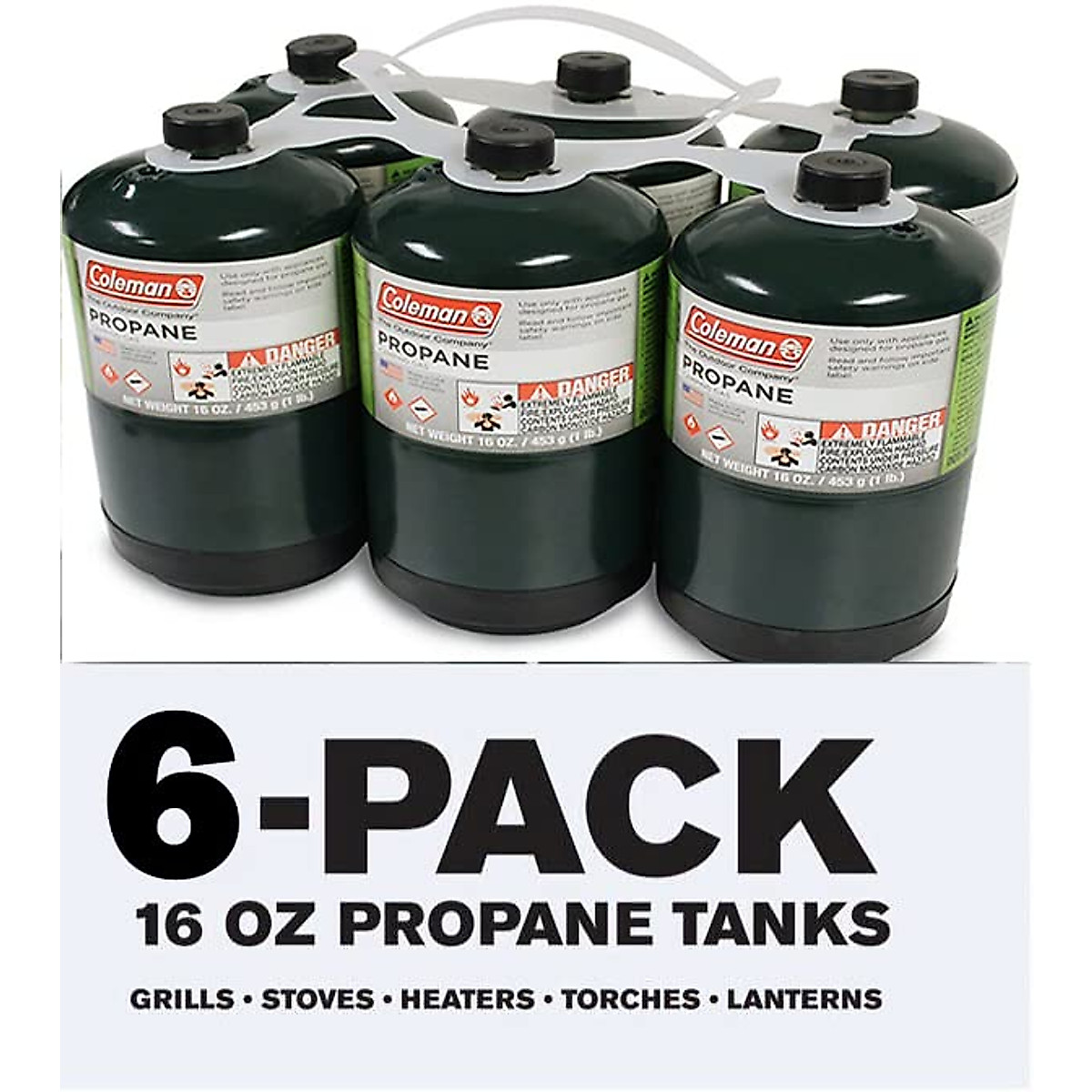 Propane Tank 6 Pack Fuel Cylinders 16oz | with Golden Lion Bonus