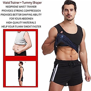 2023 New Guys Men Compression Top - Gynecomastia Compression Sauna Vest, Men Compression Tank Top Shapewear (Silver, Small-Medium)