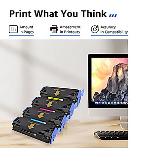 CMYBabee Compatible Toner Cartridge Replacement for HP 124A Q6000A Q6001A Q6002A Q6003A Color 1600 2600n 2605dn 2605dtn CM1015 CM1017 MFP Printer (Black, Cyan, Yellow, Magenta, 4-Pack)