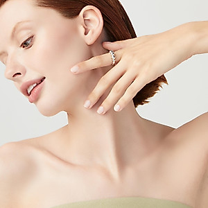 Miabella Italian 925 Sterling Silver Bead Ball Stackable Ring for Women, in Silver or 18K Gold Plated (Sterling Silver, Size 7)