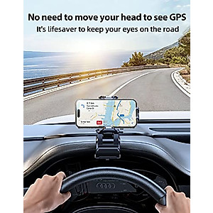VICSEED Phone Mount for Car [Lifesaver to Keep Eyes on Road] Car Phone Mount in Front of Steering Wheel, Never Get Distracted Car Phone Holder Mount, Grip on Dashboard Car Mount for iPhone & Android
