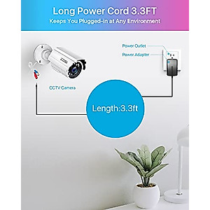 ZOSI DC 12V 2A 2000MA US CCTV Power Supply Adapter for Home Security Camera Surveillance System