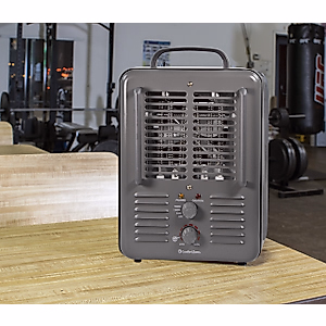 Comfort Zone Electric Portable Milkhouse Style Utility Space Heater with Adjustable Thermostat, Overheat Protection, and Safety Tip-Over Switch, Ideal for Garage or Greenhouse, 1,500W, CZ798