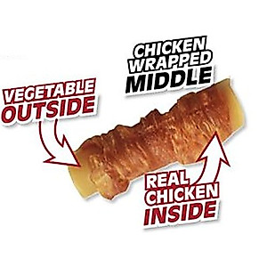 SmartBones Chicken-Wrapped Sticks, Treat Your Dog to a Rawhide-Free Chew Made With Real Chicken and Vegetables Brown 15 Count (Pack of 1)