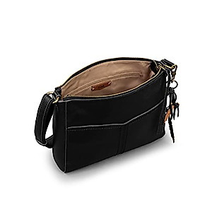 The Sak unisex adult Women's Alameda Leather Crossbody Handbag, Black, One Size US
