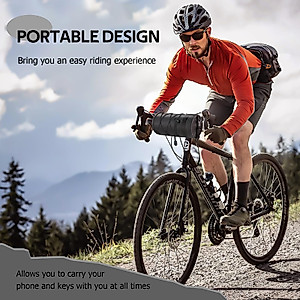 SHINEHOME Bike Handlebar Bag Bike Bags for Bicycles Bike Frame Bag Scooter Bag Bike Storage Bag With Waterproof Zipper Large Capacity Shoulder Bag for Mountain Road Bike Accessories (Black)