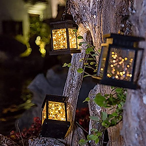 JHBOX Solar Lanterns Outdoor Waterproof Hanging Solar Lantern Lamp 30 LED Solar Tree Lights Outdoor, Solar Camping Lights, Lantern Decorative for Patio Yard Camping Garden Christmas Decor ( 1 Pack )