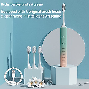 Electric Toothbrush for Adults, 8 Brush Heads Sonic Electric Toothbrushes, 5 Modes Power Rechargeable Toothbrushes for Deep Clean, 5 Hours Charge Last 180 Days