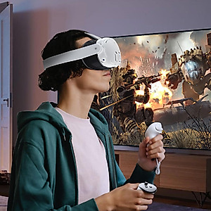 HiBloks VR Shell Protective Cover for Meta Quest 3 Accessories, Transparent VR Headset Protective Cover with Precise Hole for Oculus Quest 3, Shockproof, Drop-Proof and Waterproof VR Headset Cover