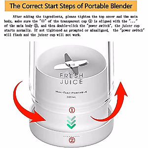 Personal Size Blender, Fresh Juice Portable Blender for Smoothies or Shakes, Personal Mixer, Portable Blender, Wireless USB Rechargeable Fruit Blender for Sports, Camping, Fitness. ((Pink)