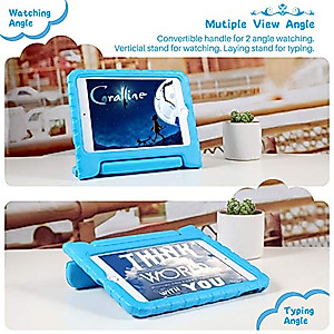 EVA Tablet Case for iPad Mini 4 / Mini 5 with Handle | Blosomeet Full Body Protective Kid-Proof Cover for iPad Mini 5th/4th Generation with 2-Angle Stand | Rugged & Lightweight Case for Boys | Blue
