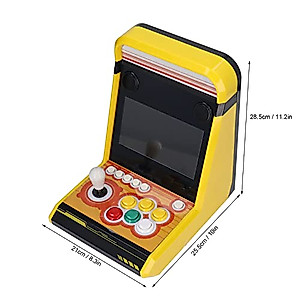 Mini Rocker Game Machine, Joystick Control Game Machine 7 Inch All in One US Plug 100‑240V Portable for Game Room (Yellow)