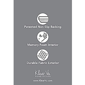 Klear Vu Memory Foam Chair Cushions, Non-Slip Grip Dot, 15 x 15 x 3 Inches, Set of 4, 4 Pack, Natural Tan 4 Count