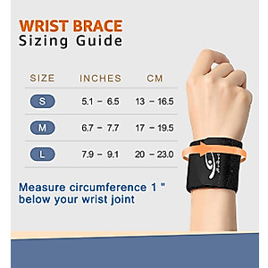 HiRui Wrist Compression Wraps, Wrist Brace Wrist Support for Sports, Mouse Hand, Mother's Hand, Carpal Tunnel Arthritis, Tendonitis - Premium Elastic & Breathable Mesh Fabric (Black, Medium)