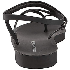 Amazon Essentials Women's Strappy Footbed Sandal, Black, 7.5