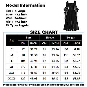 Halloween Costumes Cold Shoulder Ruffle Sleeves Plus Size Renaissance Dress Peasant Dress Fairy Dress for Women Halloween Dresses Ren Faire Costume Burlesque Outfits for Women（3-Purple,Medium）