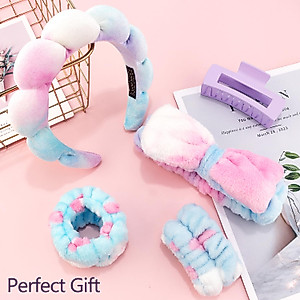 Chanaco Spa Headband, Makeup Headband with Wrist Bands, Hair Accessories for Washing Face and Teen Girl Gifts for Women