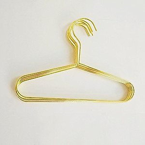 Gazechimp Portable Iron Hanger for Children Durable Fabric Hanger for Babies, Gold, 25.1x17.5cm