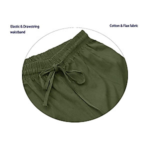 Men's Cotton Linen Renaissance Ankle Banded Pants Retro Medieval Viking Navigator Pirate Trousers (X-Large, Army Green)