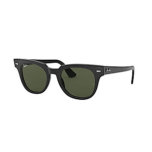 Ray-Ban RB2168 Meteor Square Sunglasses, Black/G-15 Green, 50 mm
