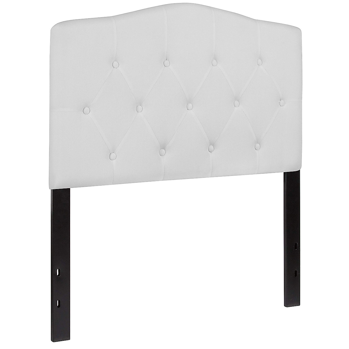 BizChair Tufted Upholstered Twin Size Headboard in White Fabric
