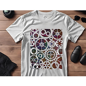 Steampunk Gears Cogs Pattern Stencil Template Reusable for Painting on Walls, Wood, Arts and Crafts (998) - 8.5 x 11 Inches