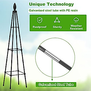 2 Packs Garden Trellis for Climbing Plants Outdoor, deaunbr Plant Support Tower Obelisk Trellis Garden Trellises for Vines, Flowers Stands, Indoor Potted Plants, Rose, Cucumber, Pea, Tomato, Clematis