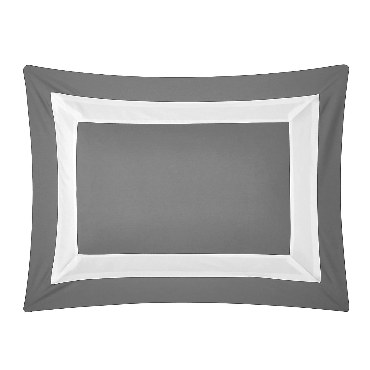 Casabolaj Bicolore Collection Duvet Covers Set 3 Pieces Do Not Include Filling Classic European 100% Egyptian Cotton Sateen Luxury 400 Thread Count Frame Patchwork Manufacturing(Grey/White,Queen)