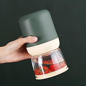 10 oz+13.8 oz Snack Cup, Reusable Overnight Oats Container with Leak-Proof Design, Toppings Compartment, and Dual-Sealing Lid, Portable & Lightweight for Work, Travel, Gym - Dishwasher Safe (green)