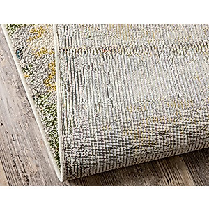 Unique Loom Chromatic Collection Modern Rustic & Vibrant Abstract Area Rug for Any Home Décor, 5 x 8 ft, Beige/Gray