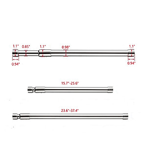 Adjustable Closet Rod,Susenya Closet Rod for Hanging Clothes 16-26 inch,Stainless Steel,Silver -Pack of 1