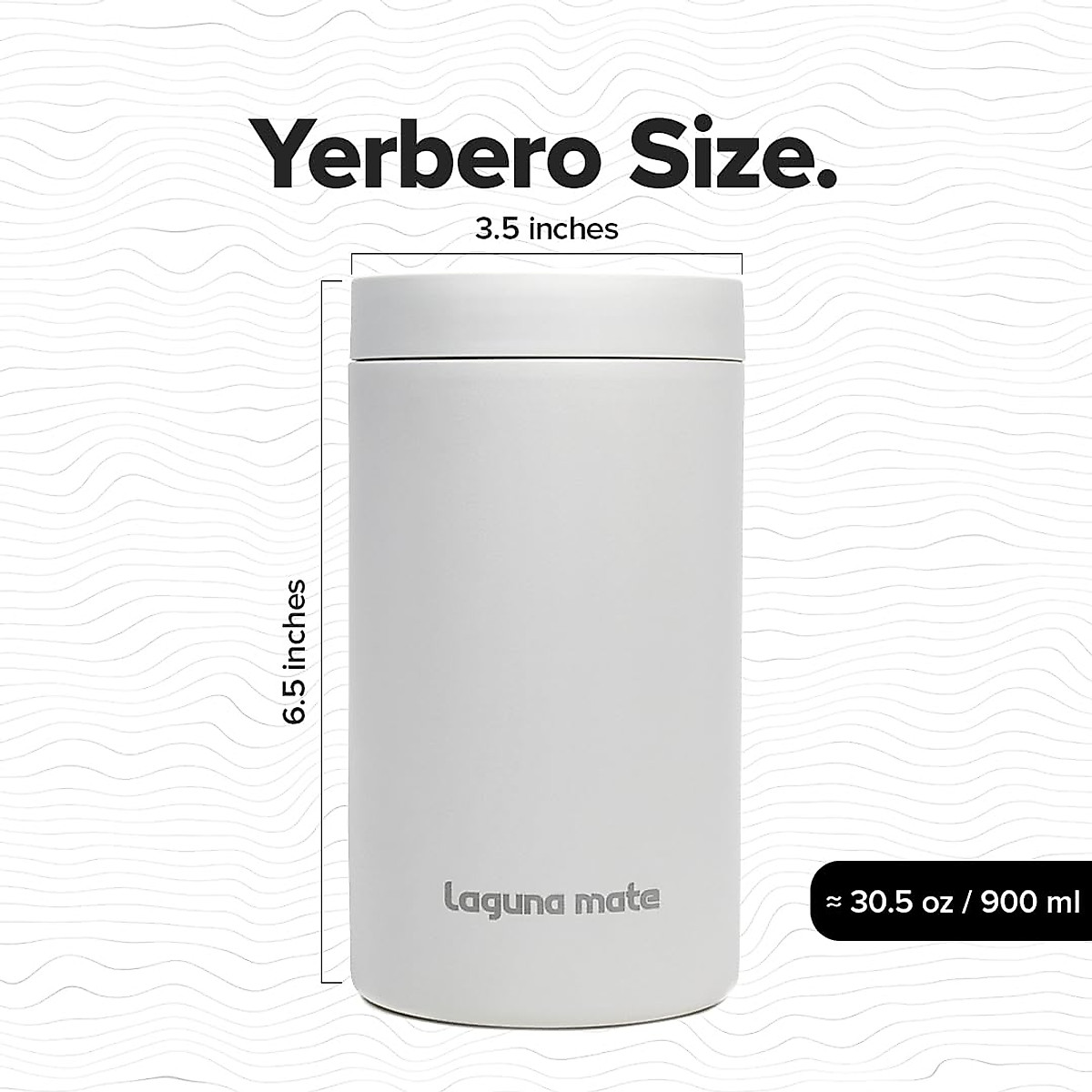 Laguna Mate Yerbero Yerba Mate Container with Easy to Open Twist Cap and Pour Spout - Container for Sugar and Coffee Dispenser - Yerbero Para Mate - Yerbera de Mate (White)