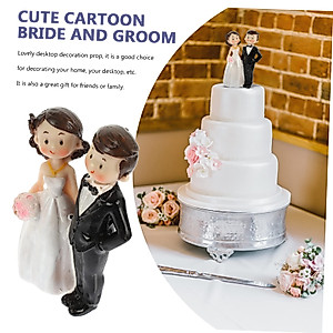 Toyvian Wedding Doll Ornaments Couple Sculpture Lovely Cake Decor Wedding Cake Decorations Rustic Cakes Toppers Delicate Couple Figure Wedding Cake Figurine Groom Desktop China Bride Resin