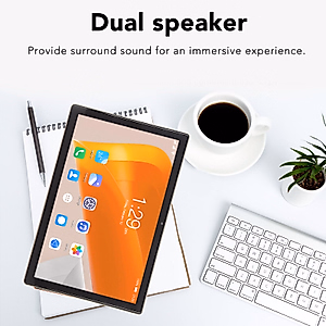 HEEPDD GPS Tablet, 10.1 Inch 5G Orange WiFi Digital Tablet for Reading and Entertainment (US Plug)