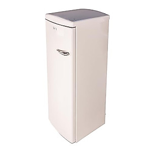 8.3 cu. ft. Freestanding Frost Free Retro Upright freezer with FAST FREEZE, adjustable temp control in Cream