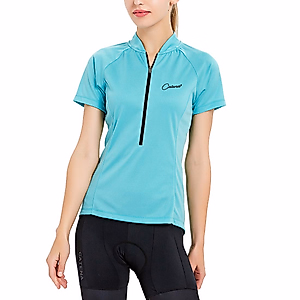 CATENA Women's Cycling Jersey Short Sleeve Shirt Running Top Moisture Wicking Workout Sports T-Shirt Blue