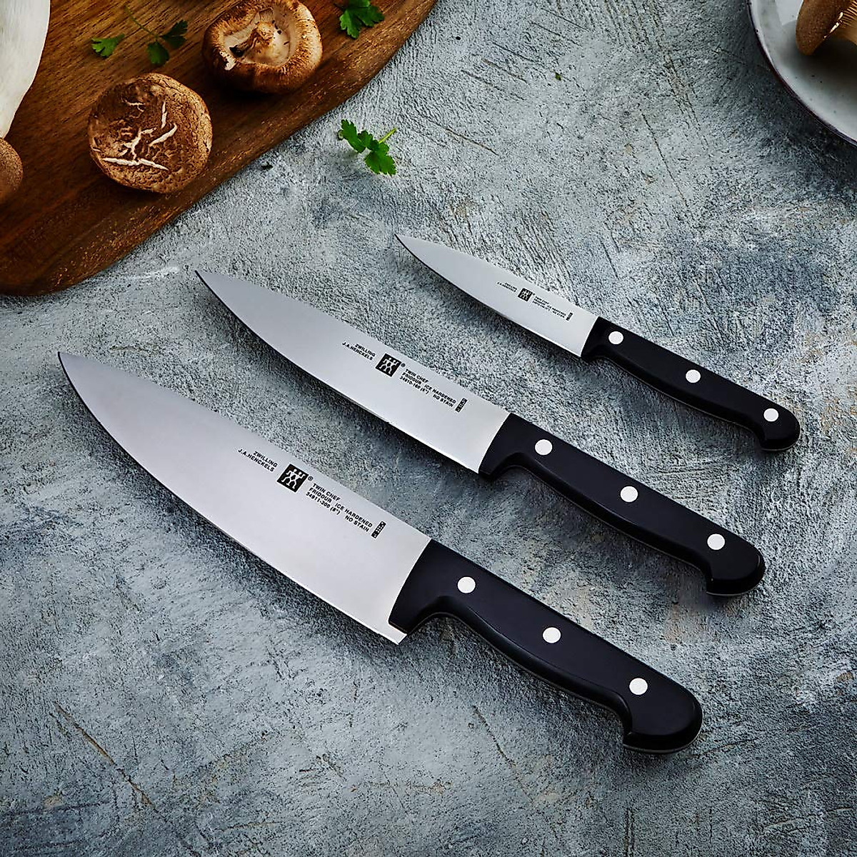 ZWILLING Twin Chef Knife Set, Steel, Silver/Black, 3-Piece