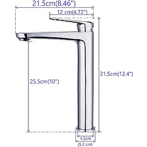 Leekayer Bathroom Vessel Sink Faucet Chrome Single Handle Tall Tap One Hole Deck Mount Lavatory Mixer Tap