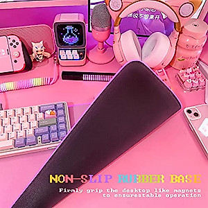 JMIYAV Pink RGB Gaming Mouse Pad 31.5x12 Inch PC XL Large Extended Glowing Led Light Up Desk Pad Non-Slip Rubber Base Computer Mouse Pad Cute Mousepad Mat 31.5x12 Inch Upgrade