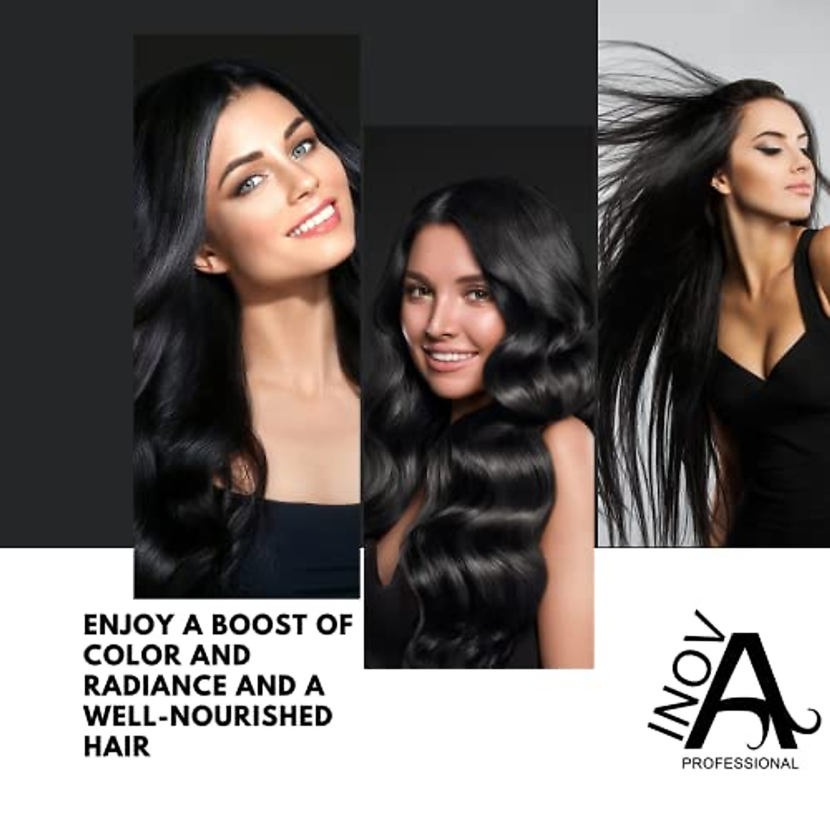 Inova Professional Color Revive & Enhance - Smooth Protection Sulfate-Free Shampoo - Color Deposit Black, 11 Fluid Ounce