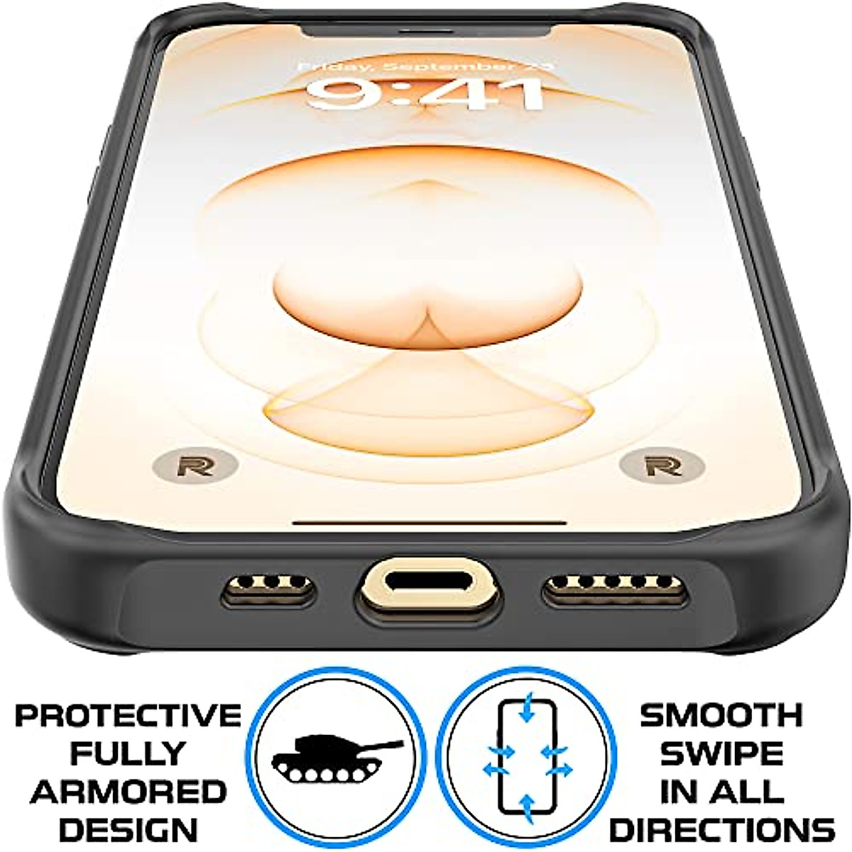 Phone REBEL iPhone 12 Case/iPhone 12 Pro Case [Rebel Series Gen-2] Premium Aramid Fiber, MagSafe Compatible, Protective Shockproof Corners, Slim Fit Grip Case for 12/12 Pro 6.1 2020 (REBEL Black)